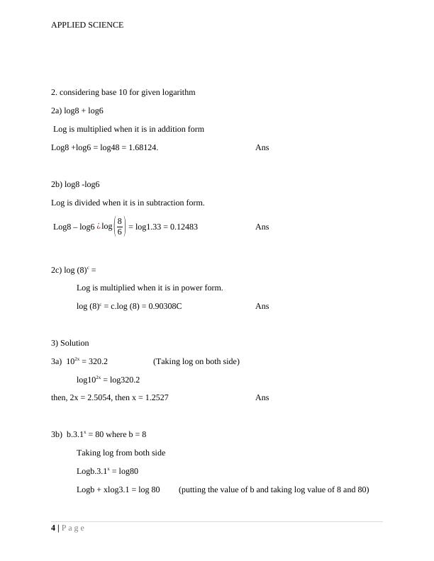 Mathematical Calculations for Science - Desklib