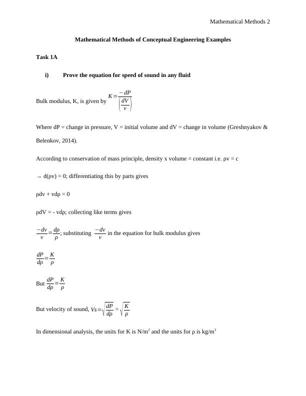 Mathematical Methods and Conceptual Engineering Examples