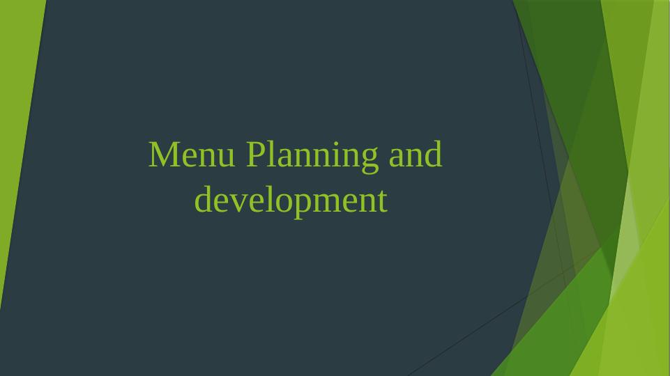 Menu Planning and Development for Business Profitability