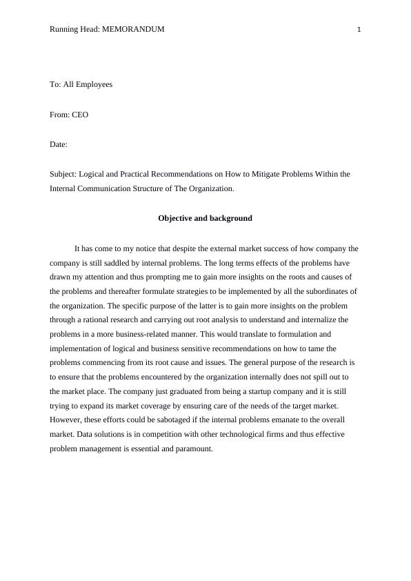 Mitigating Internal Communication Problems in Organizations