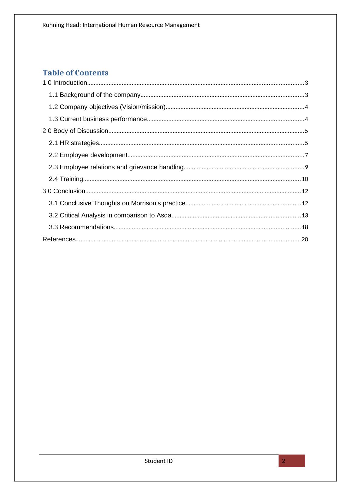 International HRM: Morrison's UK Strategies Case Study