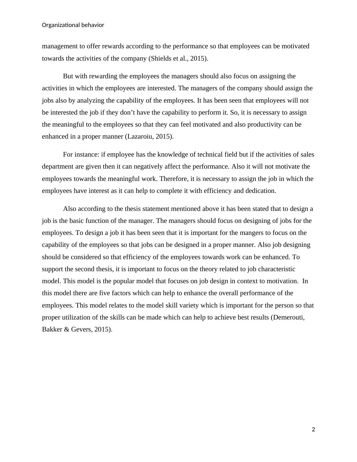 Motivation and Job Design: Key Concepts in Organizational Behavior