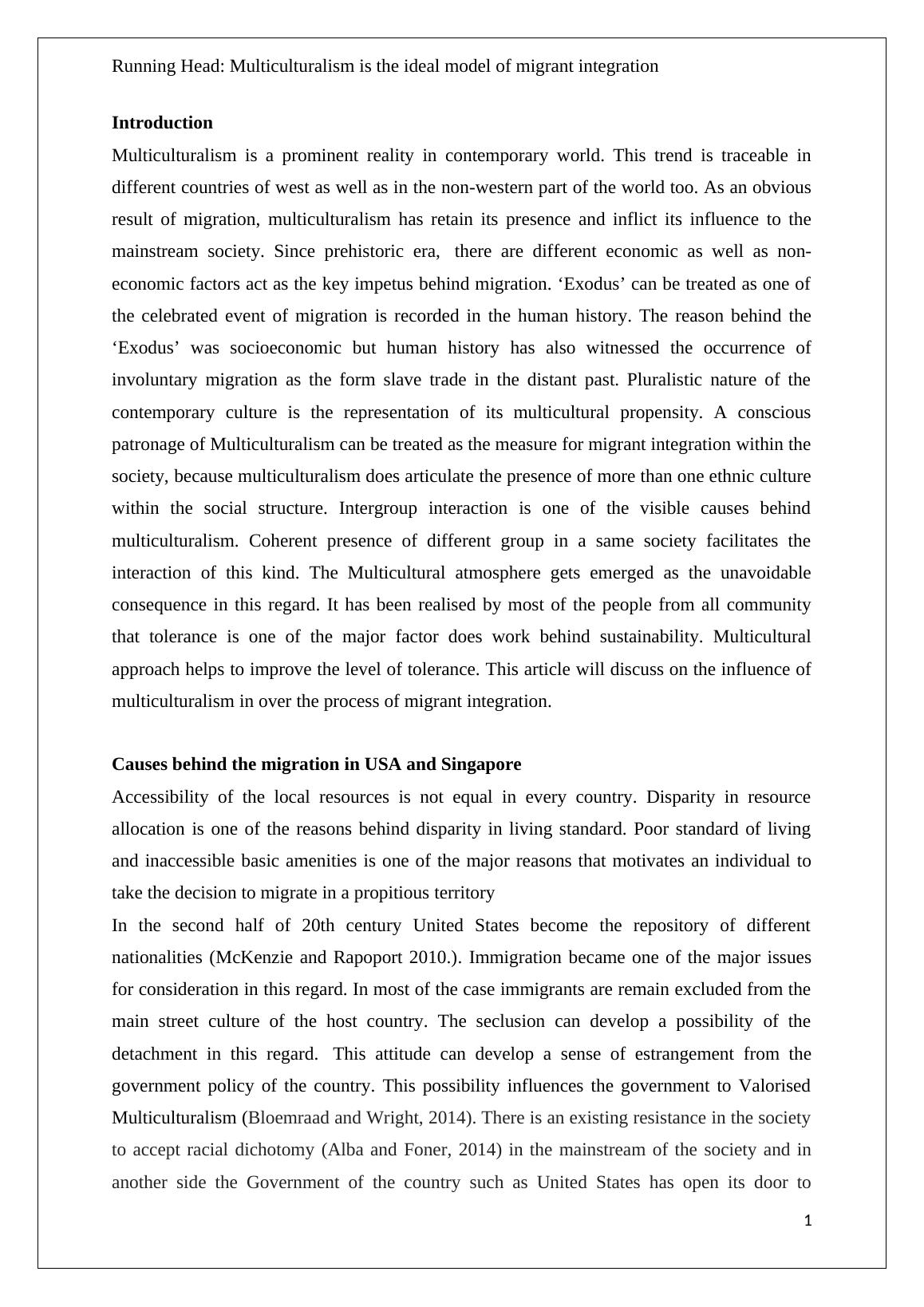 ASC233: Exploring Multiculturalism in Migrant Integration