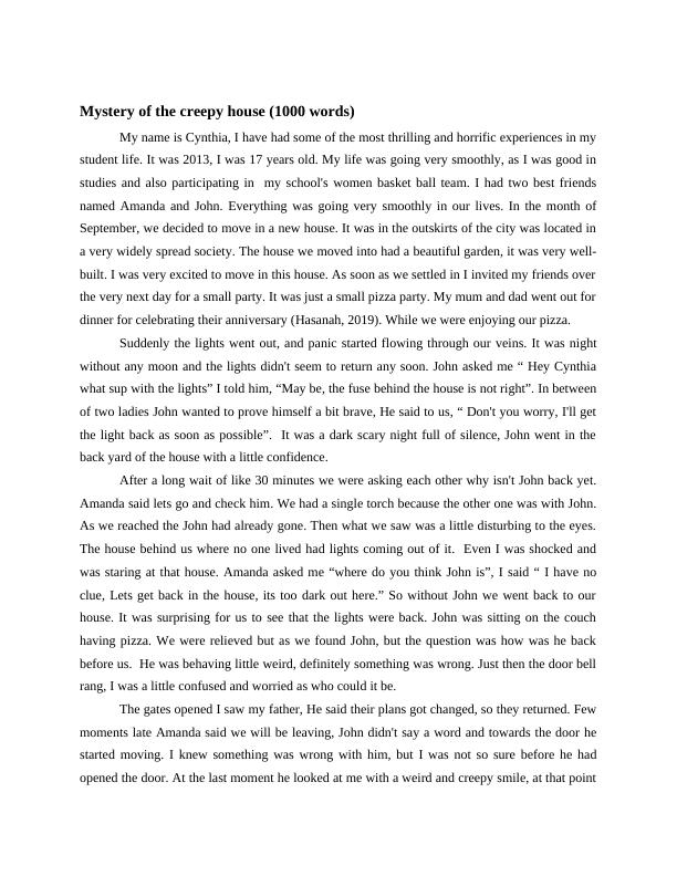 Mystery of the Creepy House - English Narrative Short Story