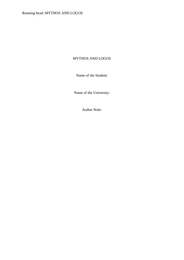 Mythos and Logos: Exploring Ancient Greek Philosophy