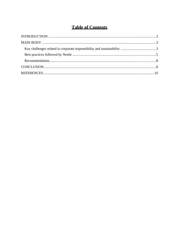Corporate Responsibility Case Study: Nestle Analysis