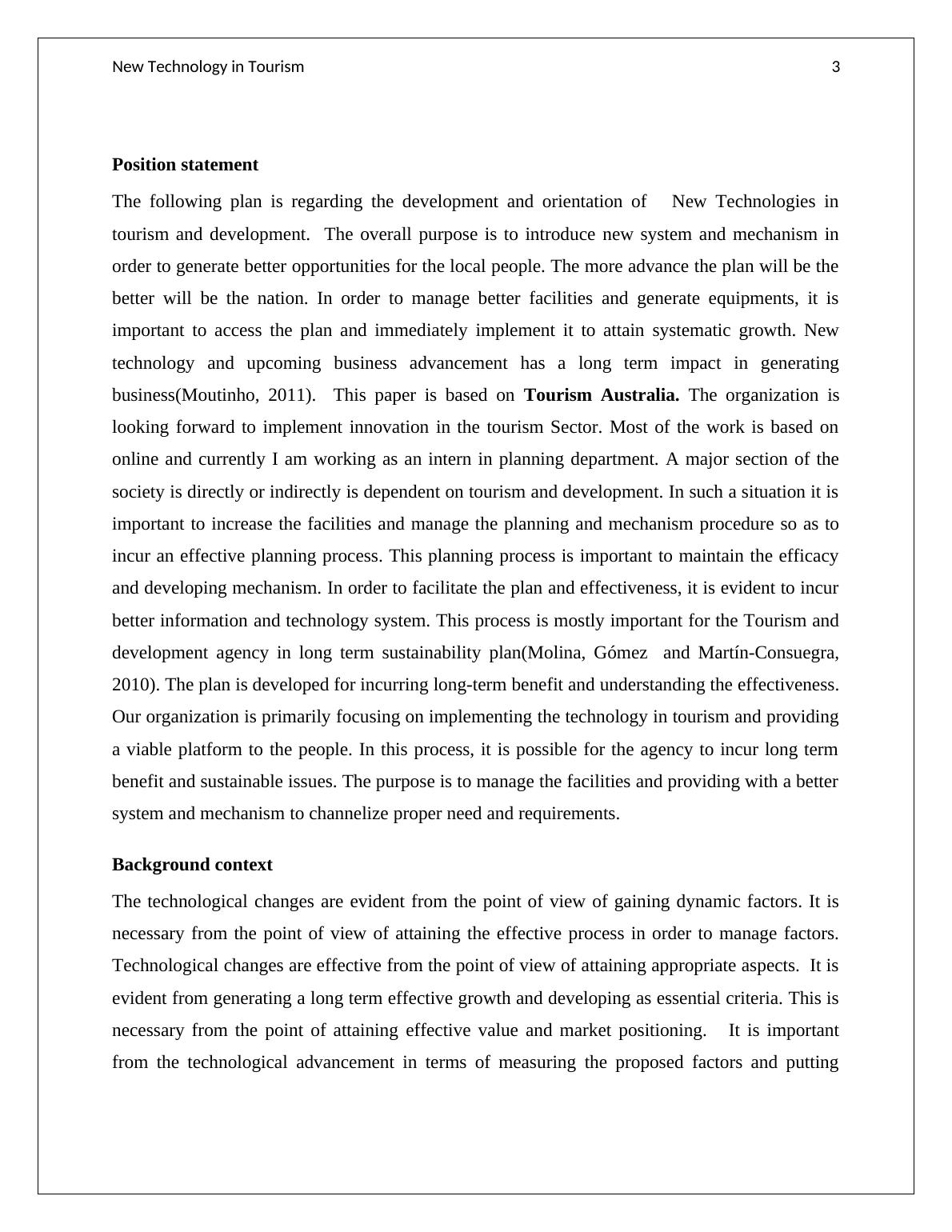 New Technology in Tourism Planning Environments - Desklib