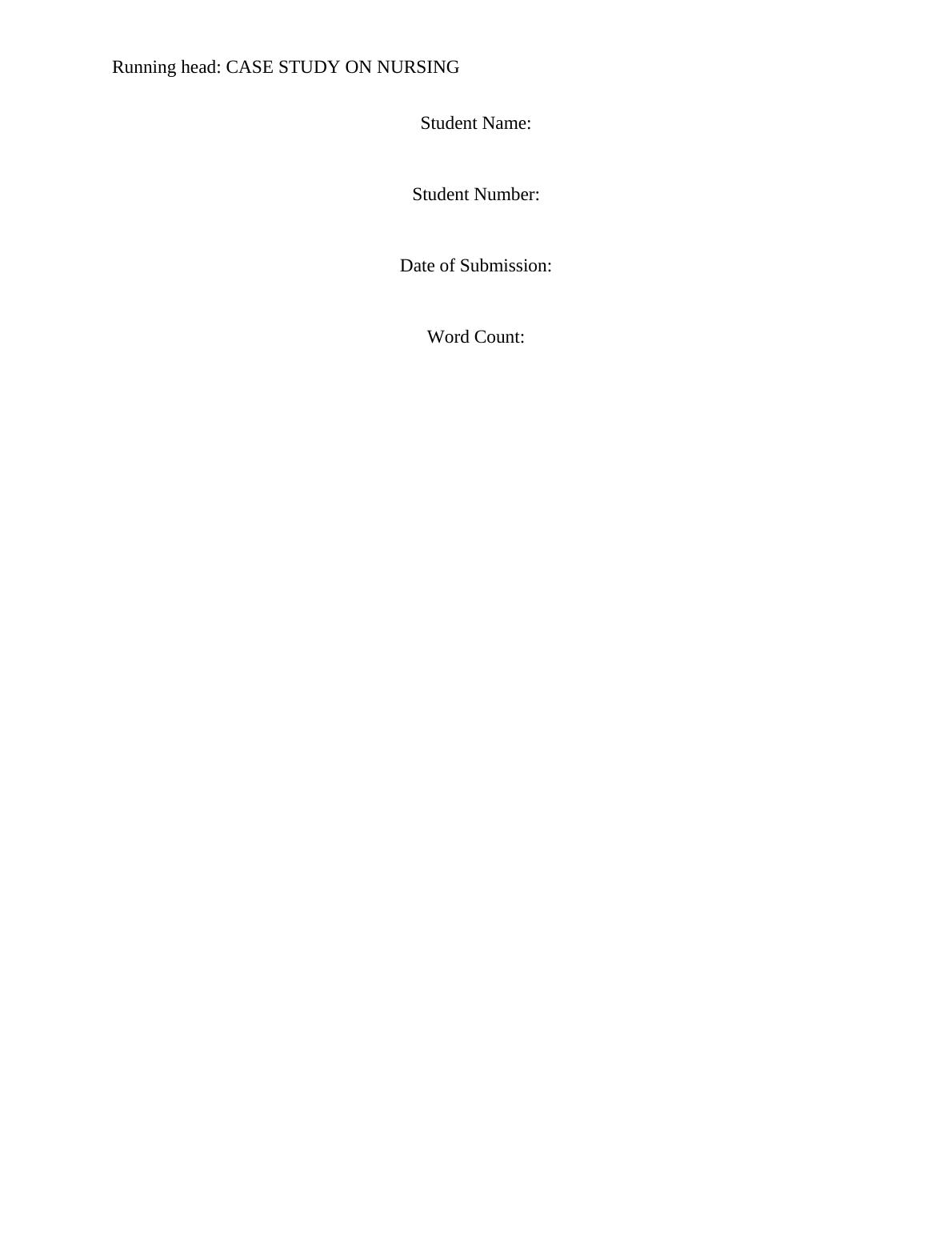 Case Study on Nursing: Acute Pyelonephritis Diagnosis and Treatment