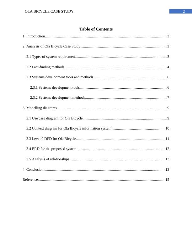 Systems Analysis and Design: Ola Bicycle Case Study