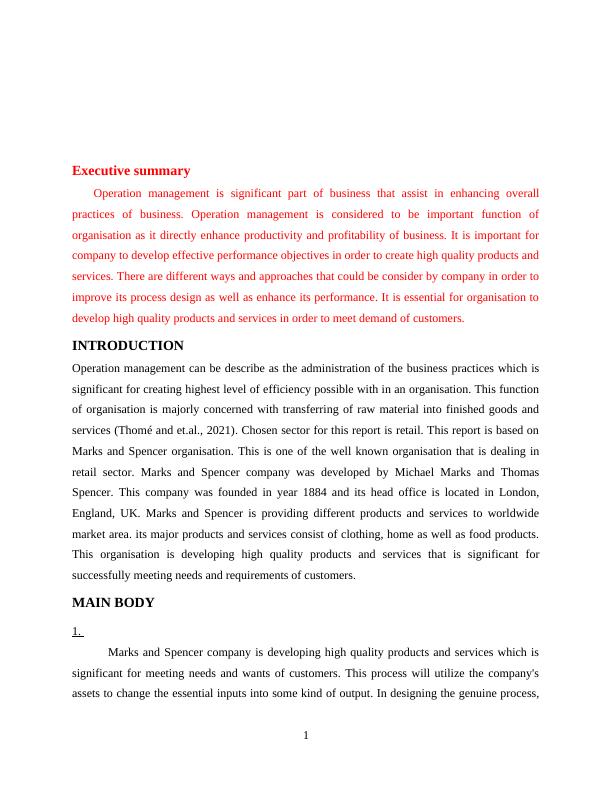 Operations Management Enhancing Performance Objectives And Process Design