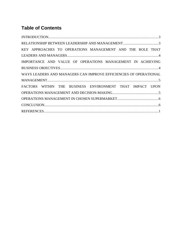 Operations Management and Tesco Business Objectives