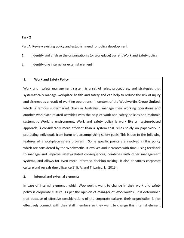 Organisational Policy Development for Desklib