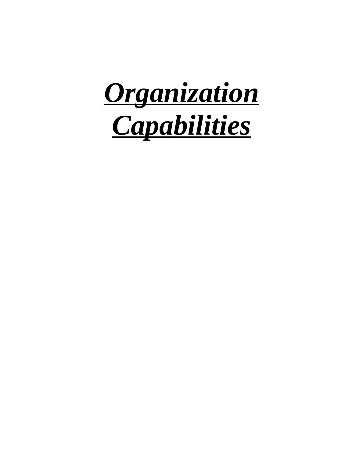 Organization Capabilities and HR's Role in Supporting Strategies - Desklib