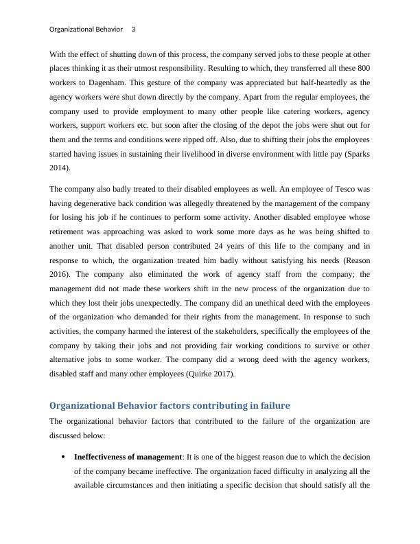 Organizational Behavior Factors Contributing to Failure: A Case Study ...