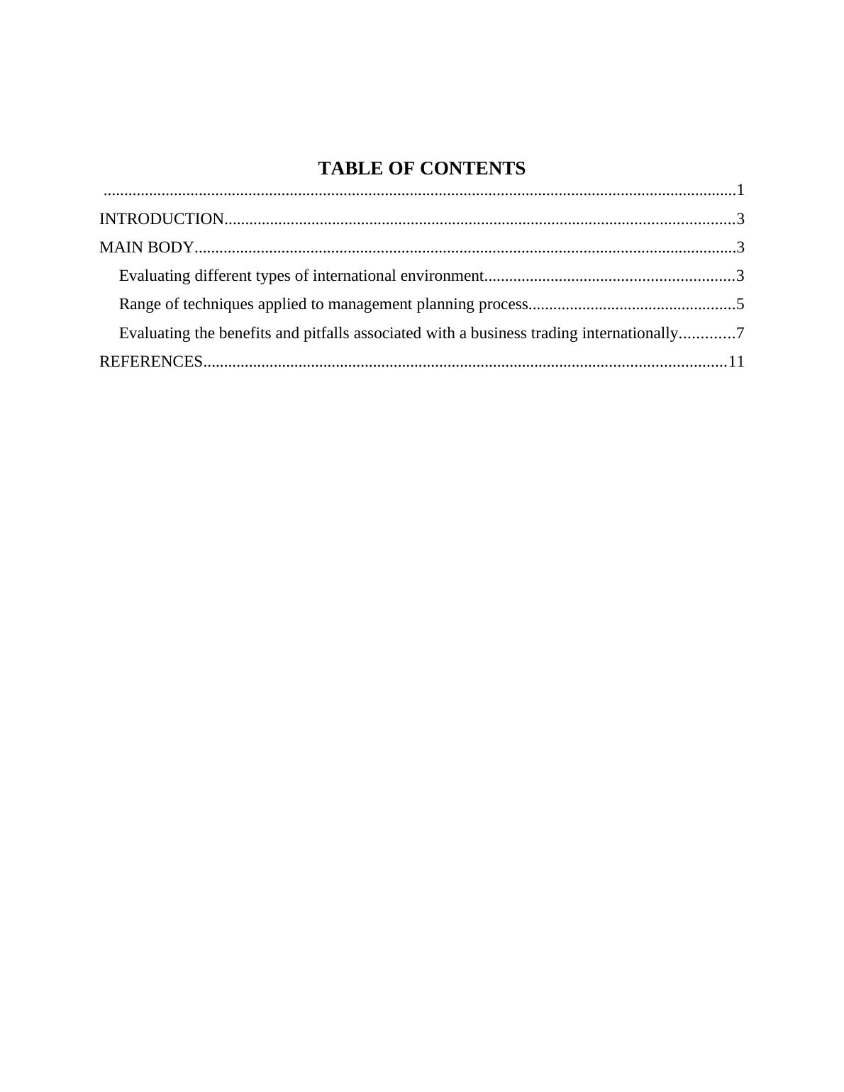 Organizational Report: International Business Analysis