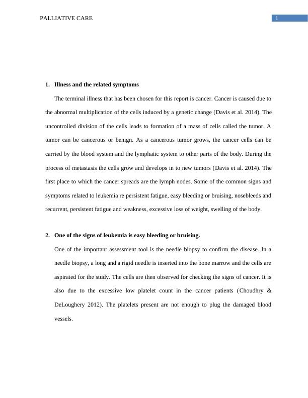 Palliative Care for Bleeding and Bruising in Leukemia Patients