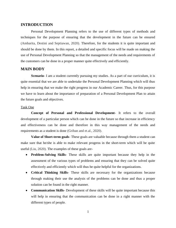 Personal Development Planning for Students: Importance and Value