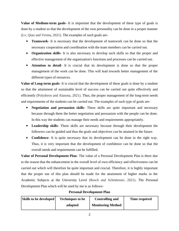 Personal Development Planning for Students: Importance and Value