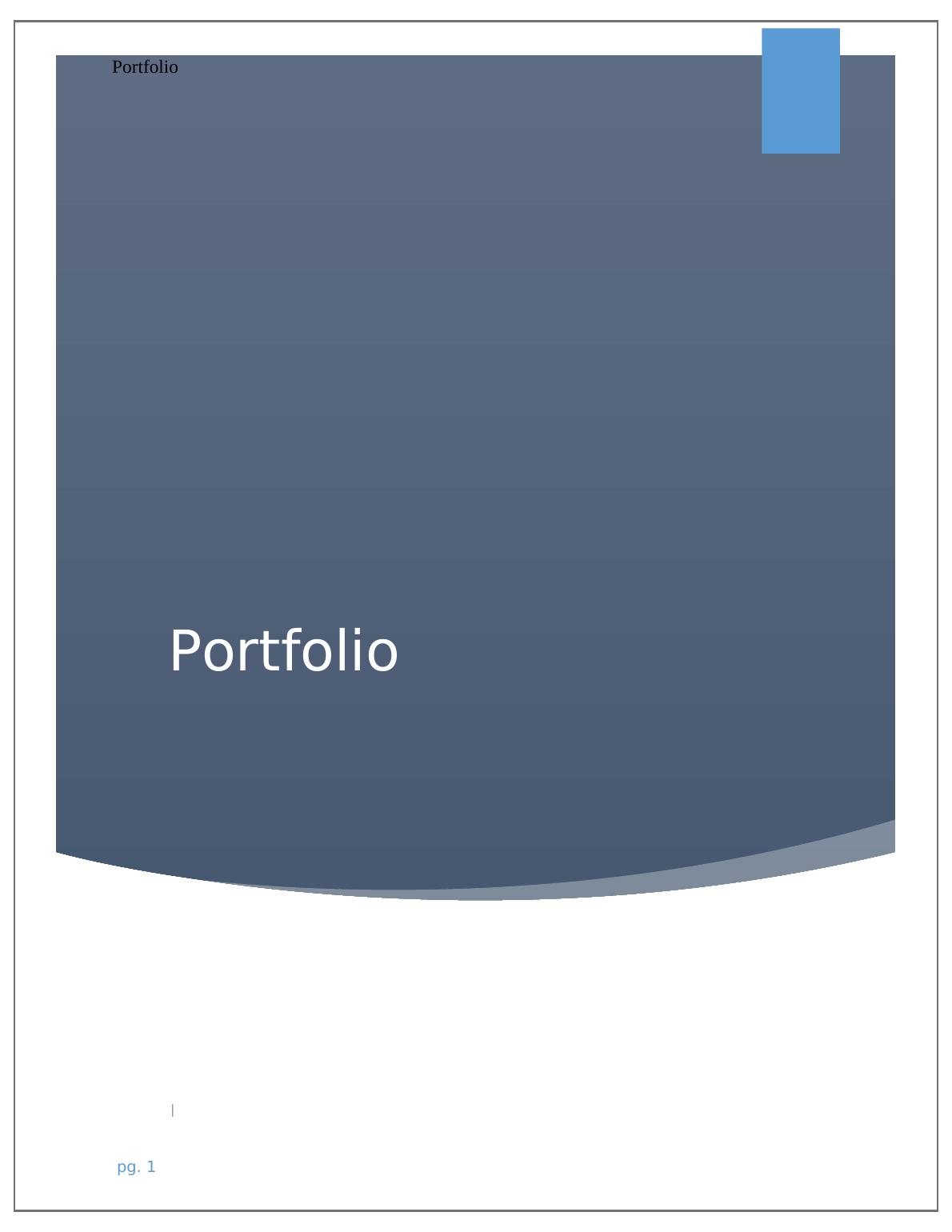 Digital Portfolio: Early Learning and ICT Integration