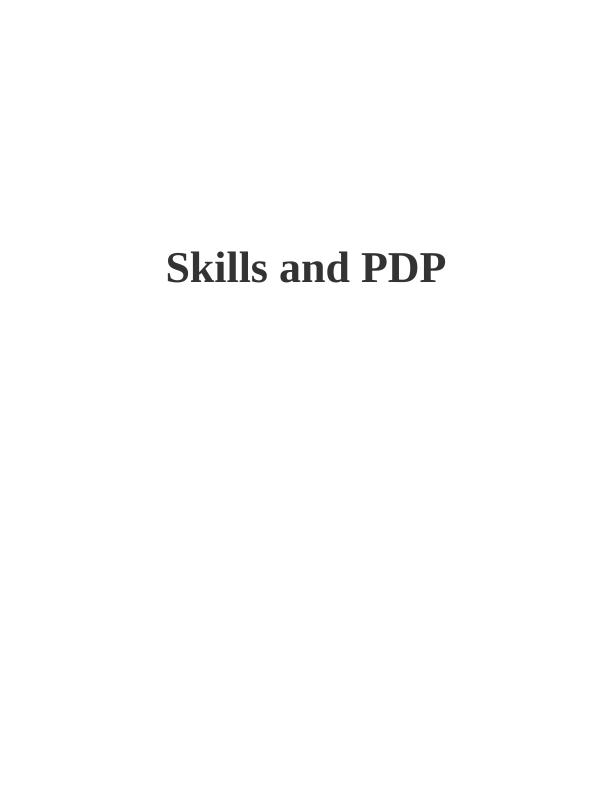 Personal and Professional Development: Goals and PDP Plan