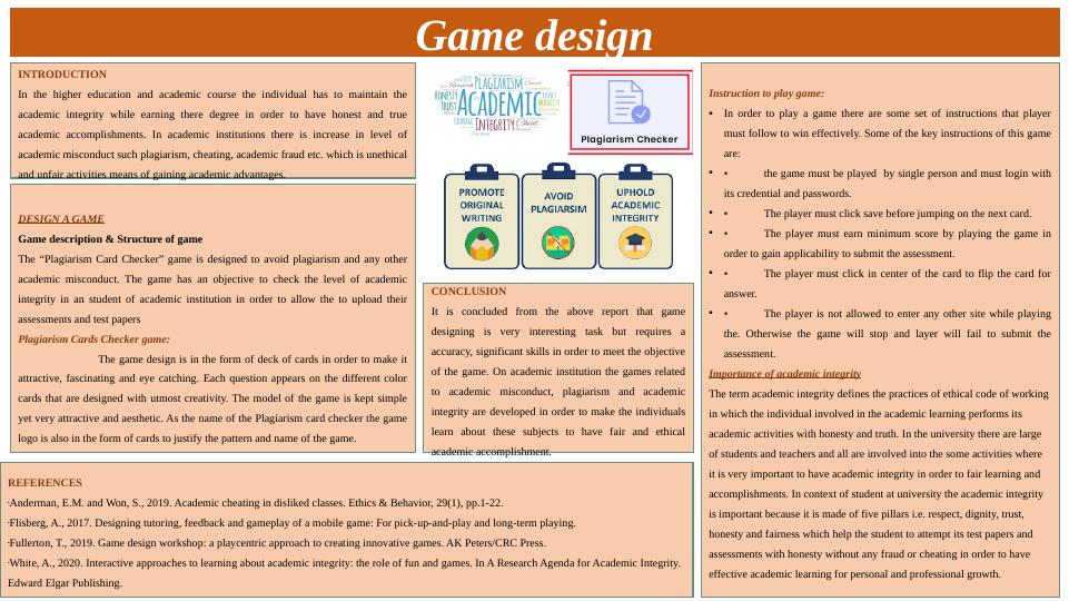Plagiarism Card Checker Game for Academic Integrity
