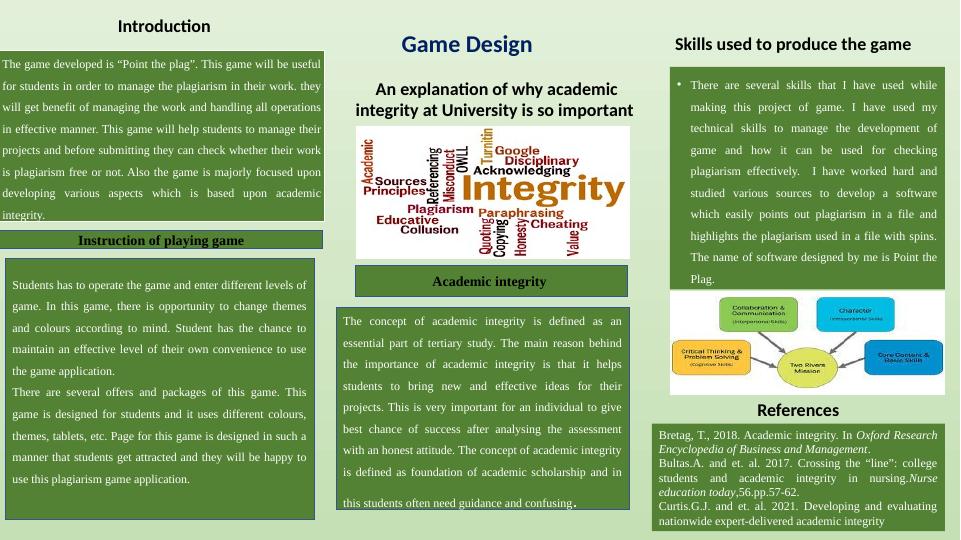 Point the Plag: A Game for Managing Plagiarism in Academic Work