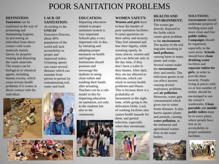 Essay IPC00023F: Exploring Lack of Sanitation Problems