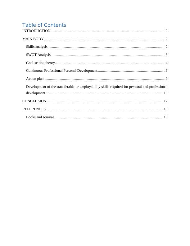 PPD Plan: Skills Analysis, SWOT, and Goal Setting Guide