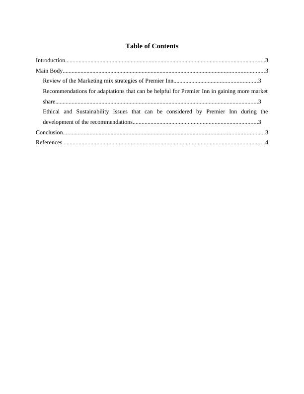 Premier Inn's Marketing Mix: Analysis and Strategies