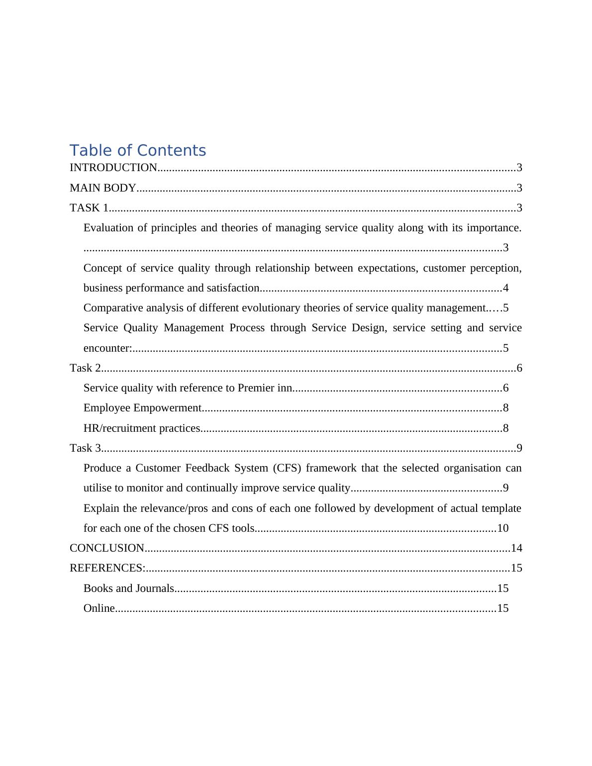 Premier Inn: Enhancing Service Quality and Customer Feedback