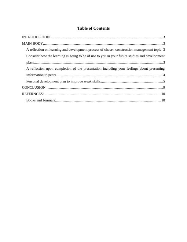 Reflection Report On Learning And Development Process Desklib
