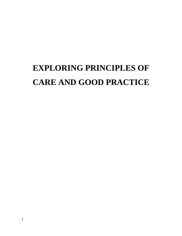 Importance of Principles of Care and Protection of Vulnerable People