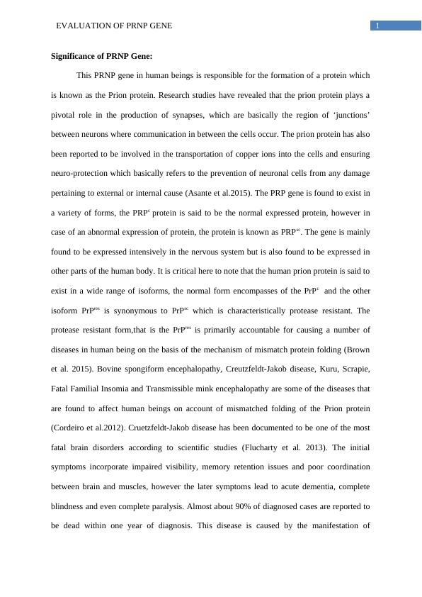 PRNP Gene: Detailed Report on Structure and Function