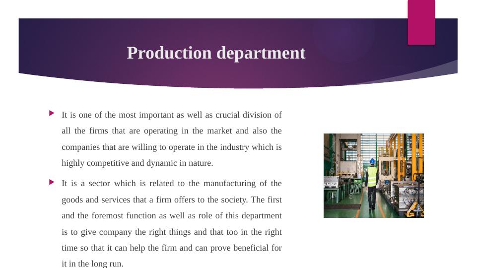 Production Department: Crucial Division for Business Projects