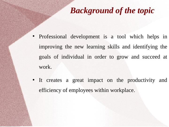 Impact of Professional Development on Productivity and Efficiency of ...
