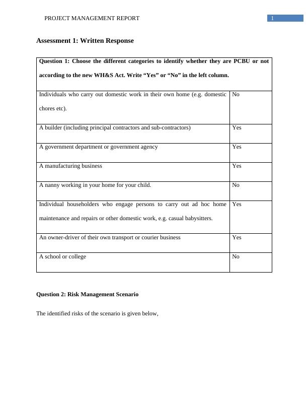 Project Management Report: Solutions & Implementation