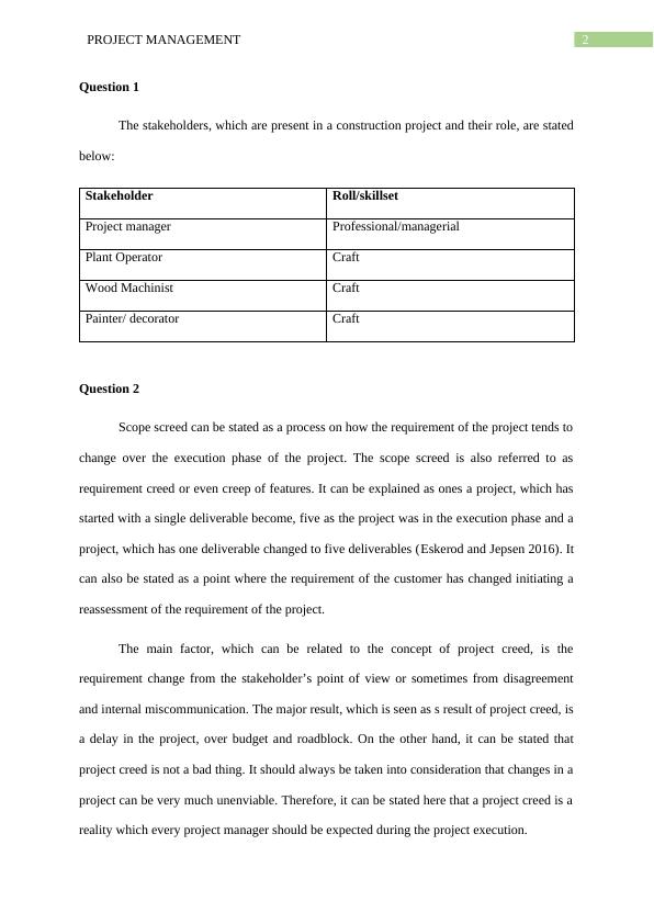 Project Management: Stakeholders, Scope Screed, PID, Uncertainty ...