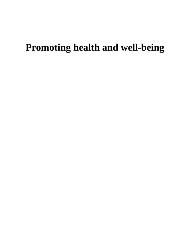 Promoting Health and Well-being: A Campaign for Older Adults