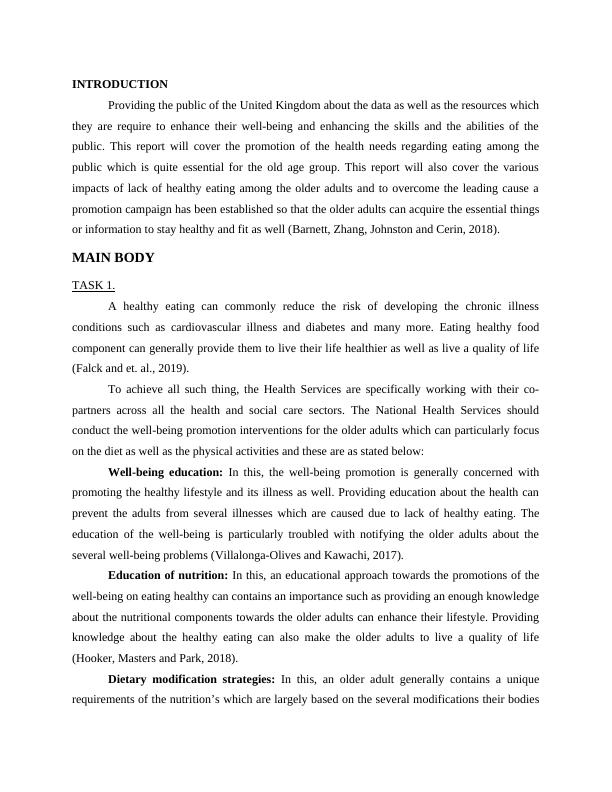 Promoting Health and Well-being: A Campaign for Older Adults