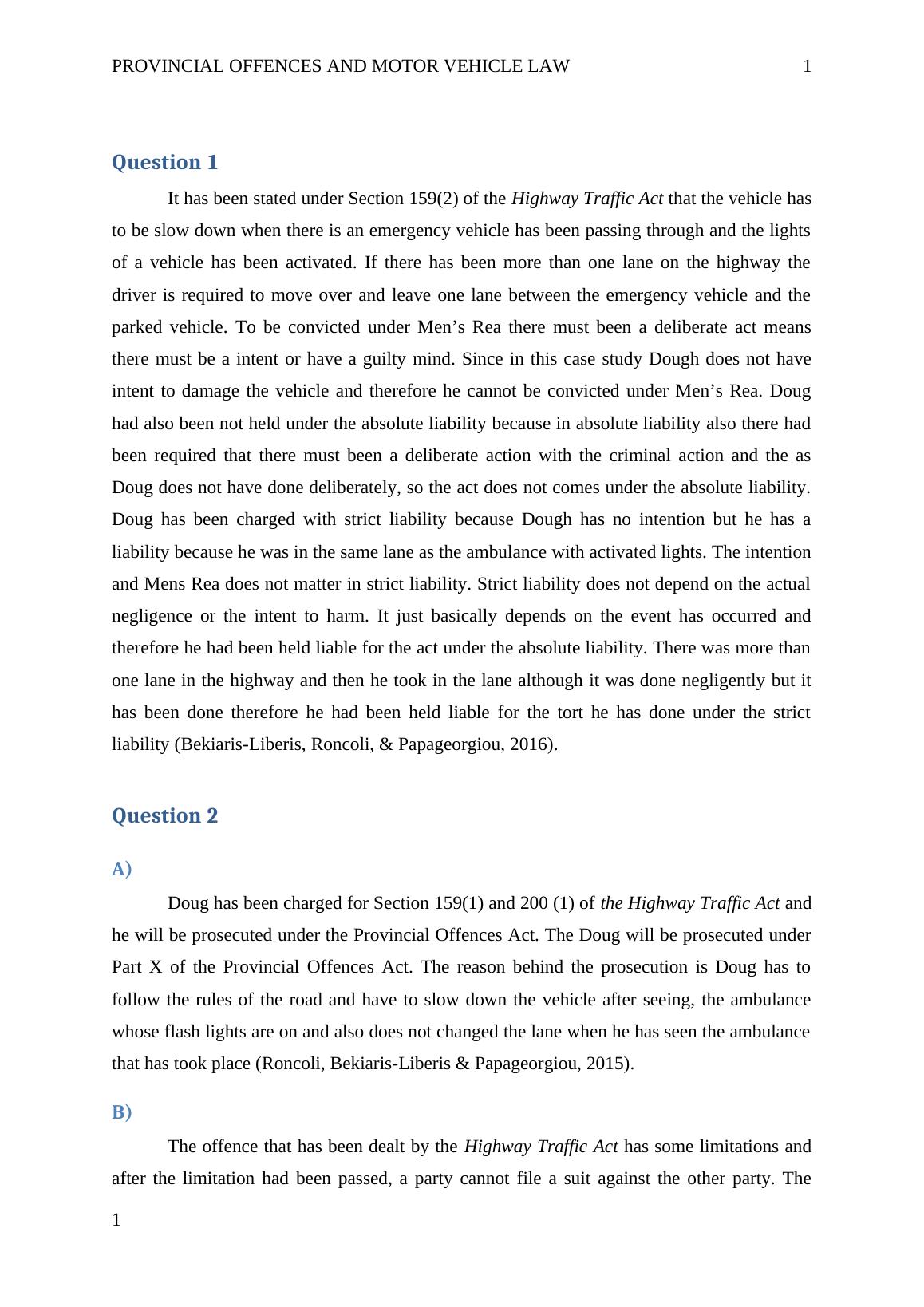 LAWS11385: Provincial Offences and Motor Vehicle Law