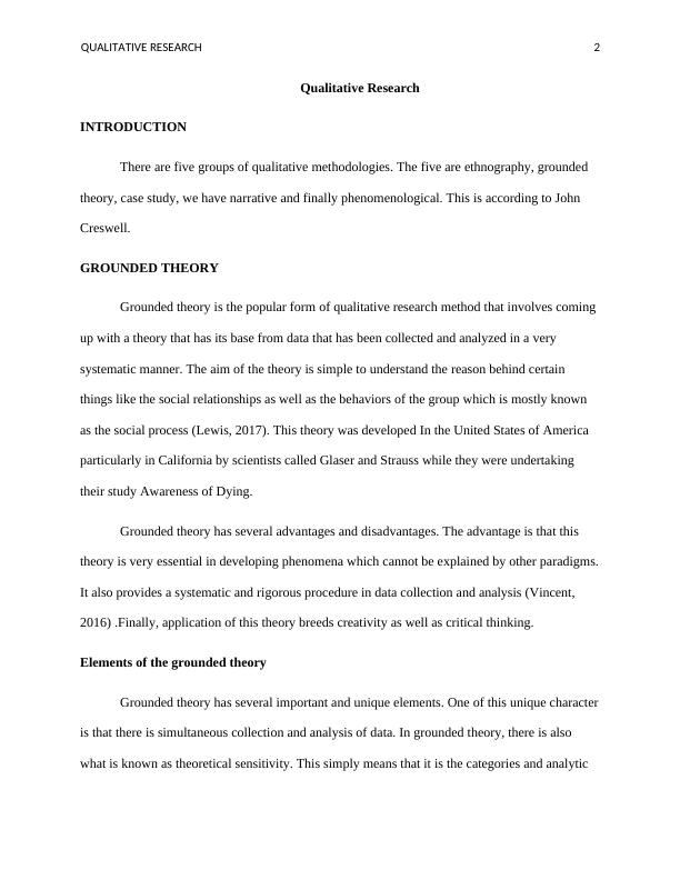 Qualitative Research: Grounded Theory and Ethnography