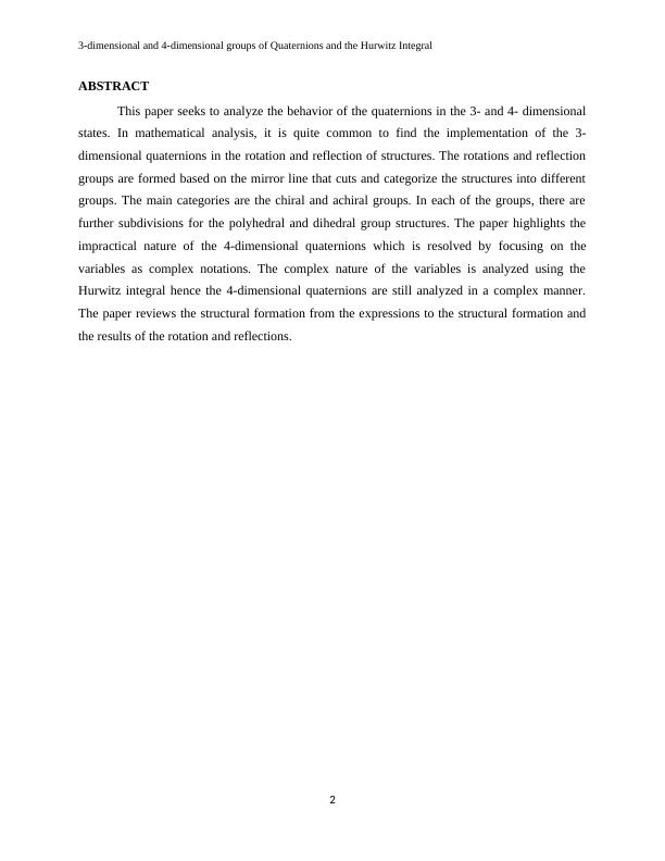 3d And 4d Quaternions Reflections And Rotations Math Assignment