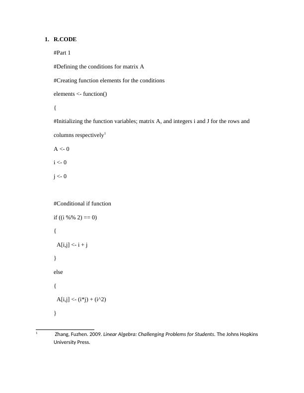 R Studio Assignment Linear Algebra Problems And Solutions 