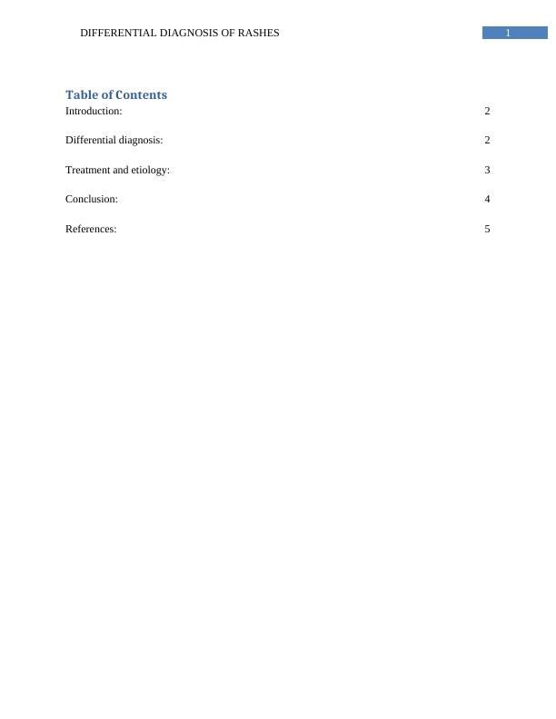 Case Study: Skin Rash Differential Diagnosis and Treatment