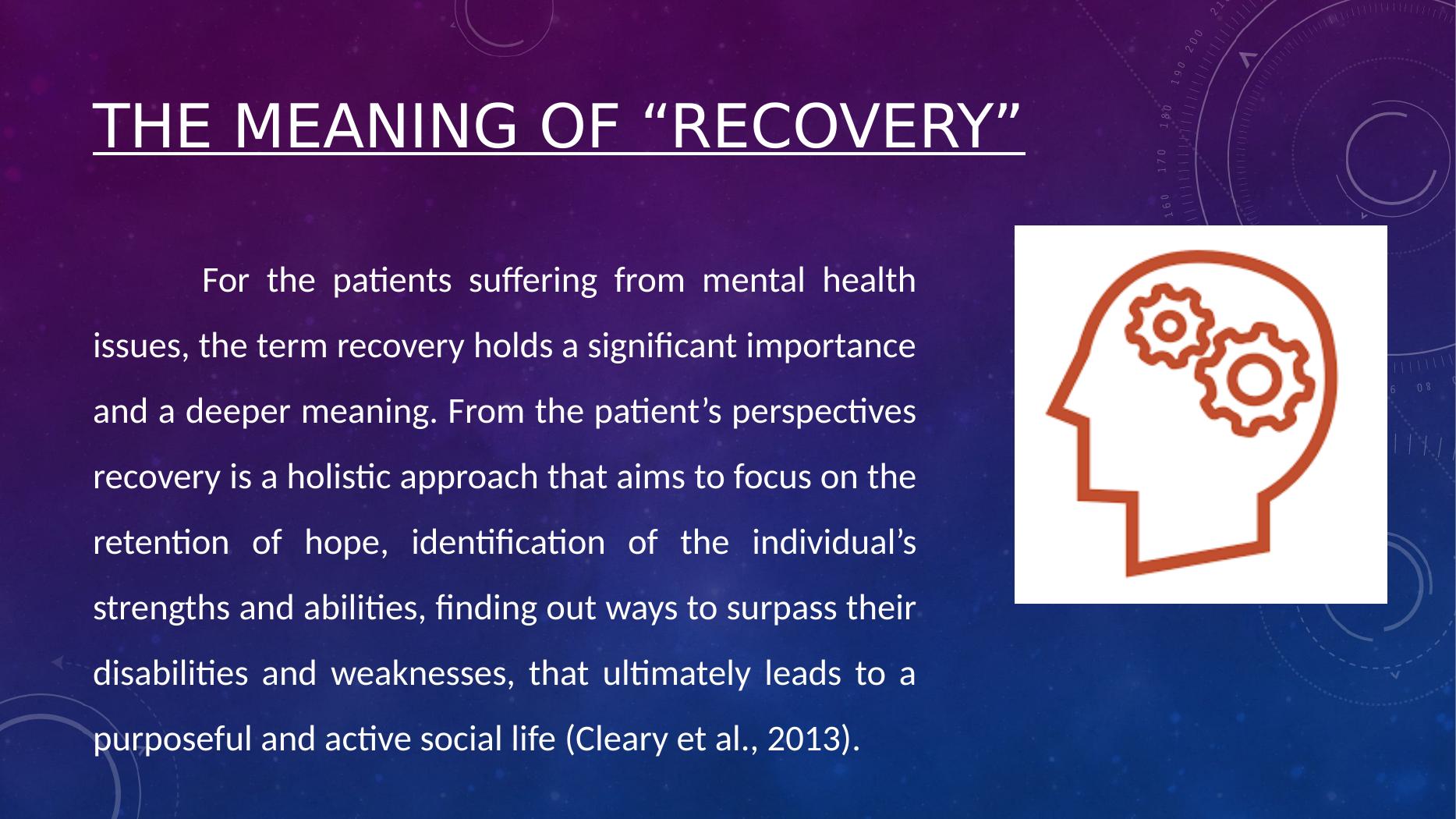 Recovery Education: Principles, Target Group, and Role of Nurses