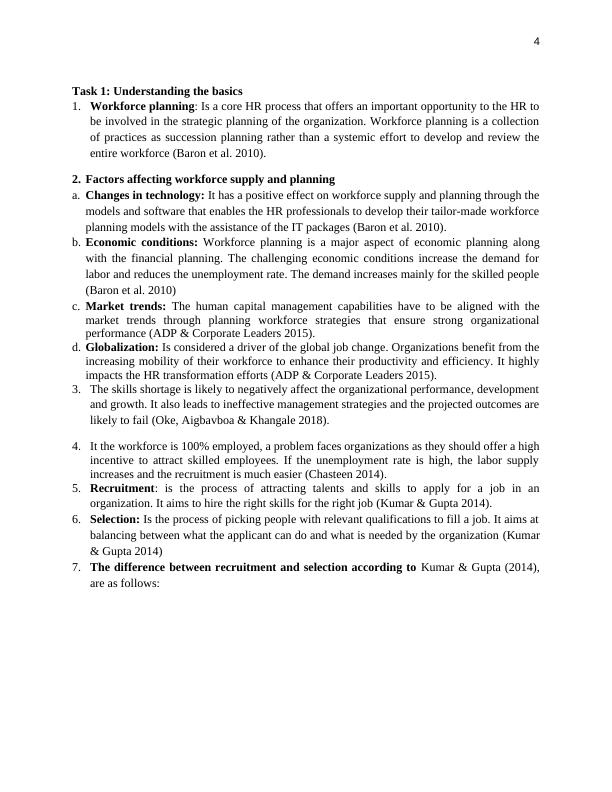 Recruitment and Workforce Planning: Understanding the Basics | Desklib