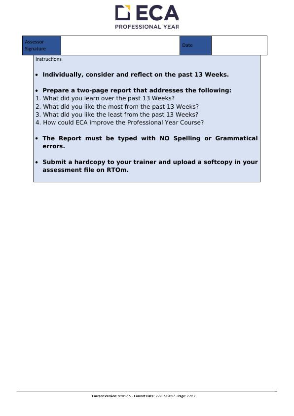 EAW3 Reflective Thinking Report: Professional Year Course