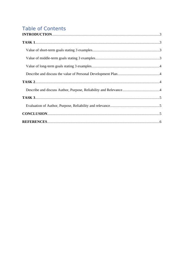 Report Plan and Evaluation of Sources for Personal and Professional ...