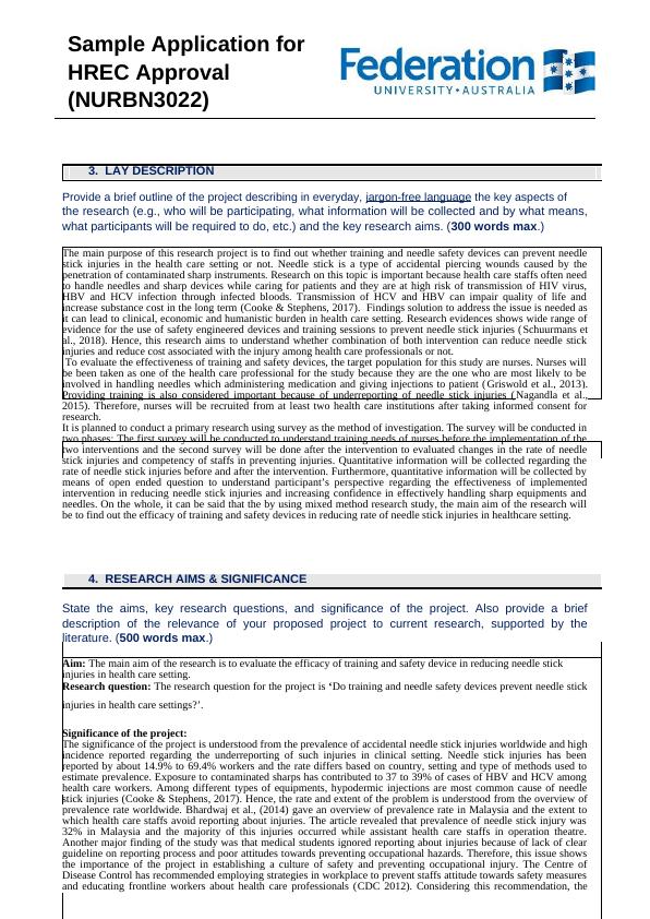 NURBN3022: HREC Application - Healthcare Safety Research