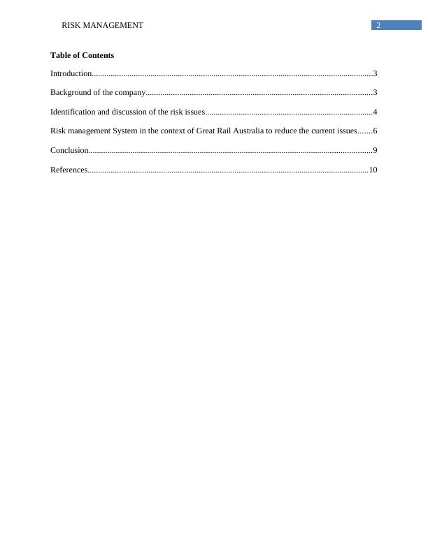 RSK80006 Risk Management: Great Rail Australia S2 2017